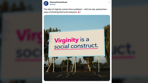 Planned Parenthood Says 'Virginity Is a Social Construct' That's 'Patriarchal' and 'Outdated ...