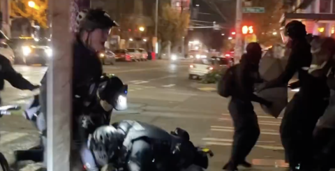 Election Night Antifa Protest In Seattle