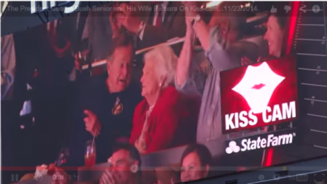 President George H.W. Bush And Barbara Share Beautiful Smooch For The ...
